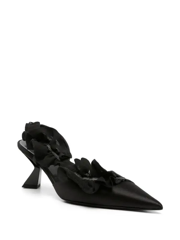 NENSI DOJAKA Ruffle-detailed Slingbacks
