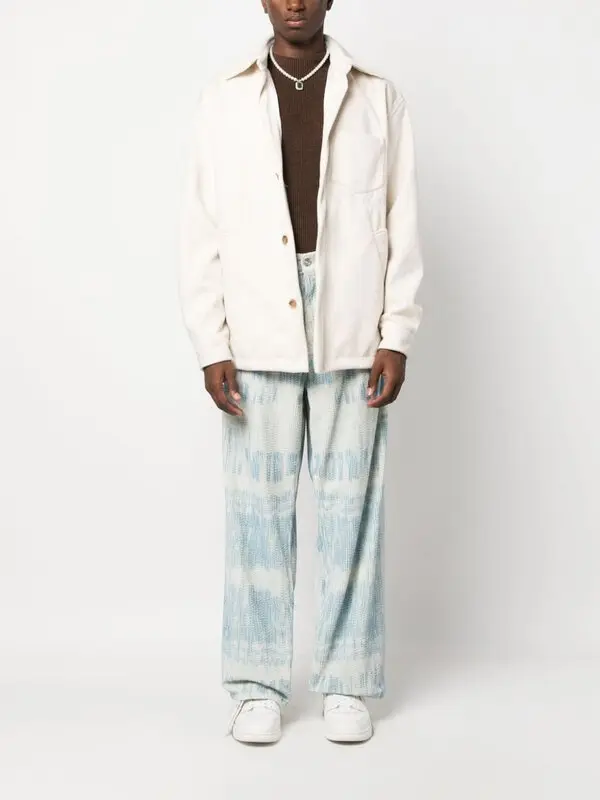 Gcds Logo-embroidered Overshirt - White