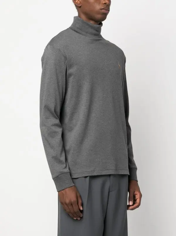 Polo Ralph Lauren Logo-embroidered Roll-neck Jumper - Grey