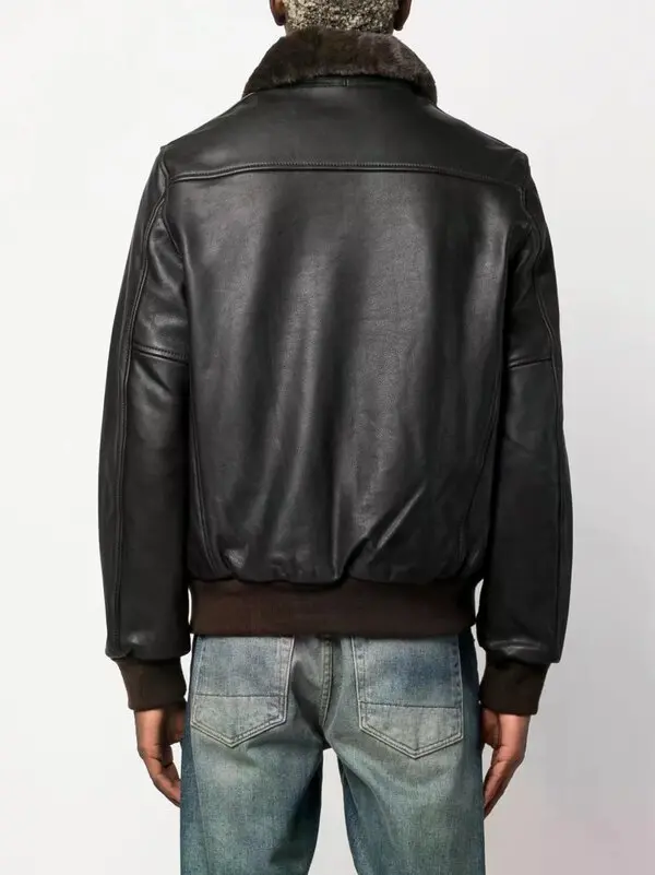 SCHOTT Spread-collar Leather Jacket