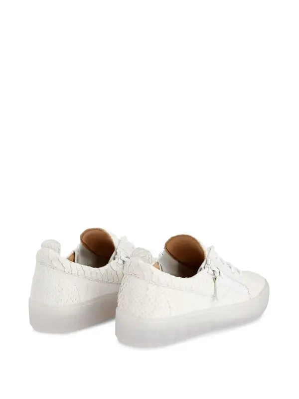 GIUSEPPE ZANOTTI Frankie Embossed Leather Sneakers - White