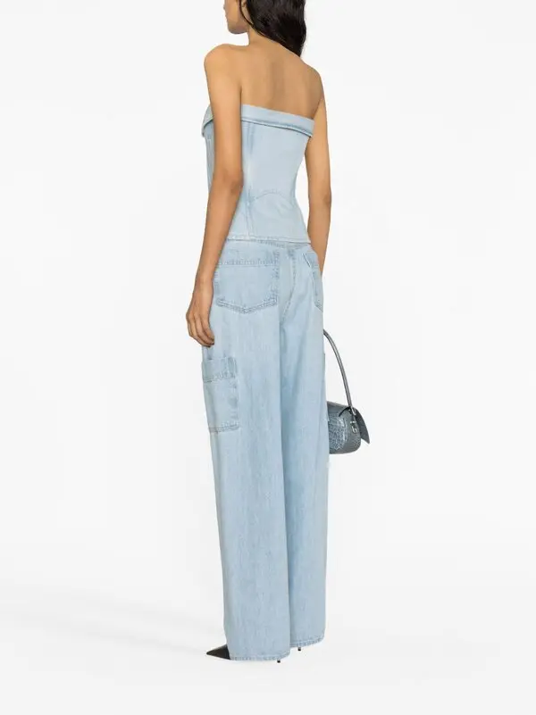 DION LEE Strapless Denim Top