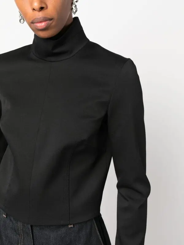 MAISON MARGIELA Cropped High Neck Blouse