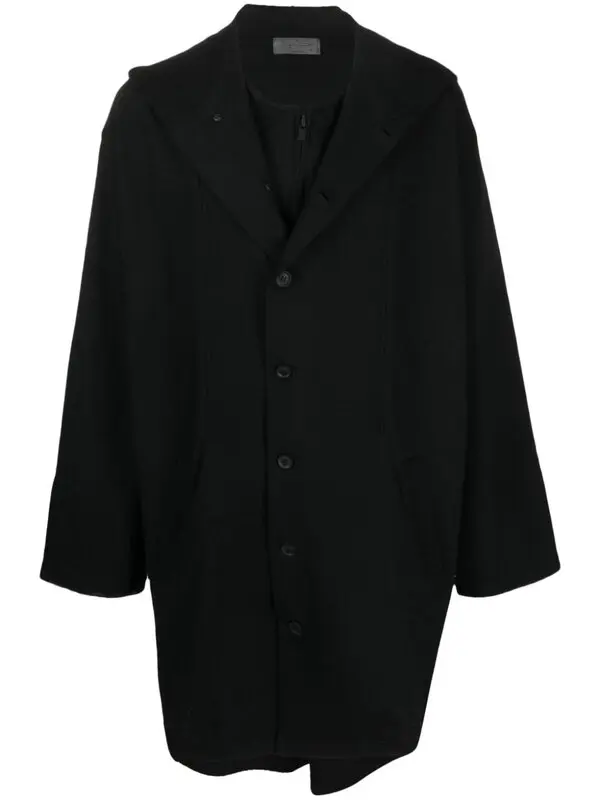 Yohji Yamamoto Single-breasted Hooded Coat