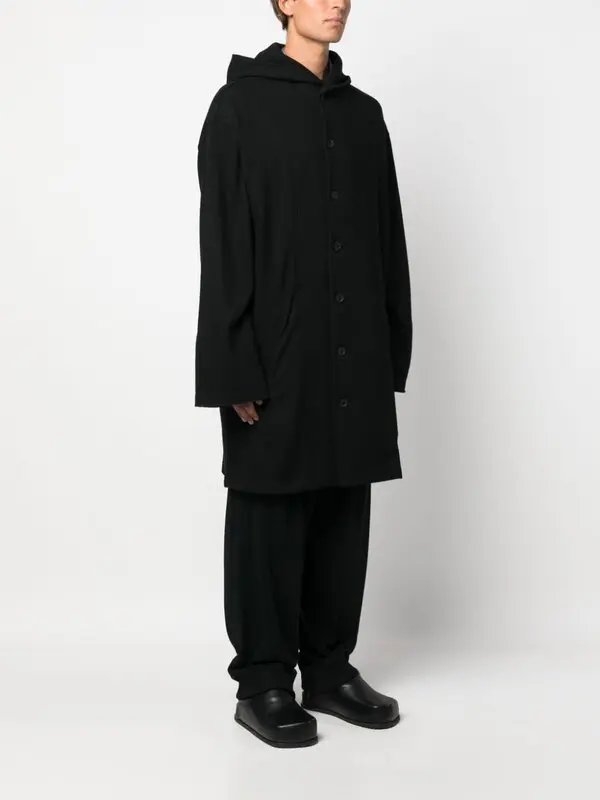 Yohji Yamamoto Single-breasted Hooded Coat
