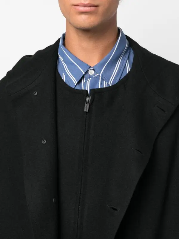 Yohji Yamamoto Single-breasted Hooded Coat