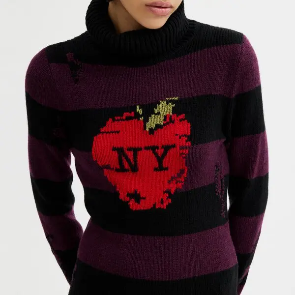 COACH New York Apple Distressed Sweater Dress