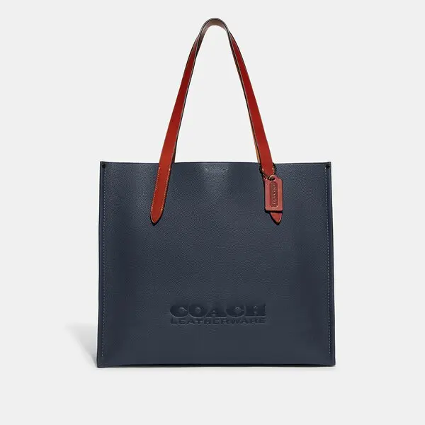 安心国内発送 COACH PEBBLE LEATHER RELAY トート バッグ DENIM Coach Relay Tote Bag In Denim - 30% Off | Editorialist