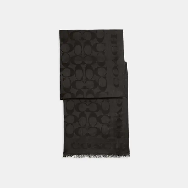 COACH Signature Stole - Black