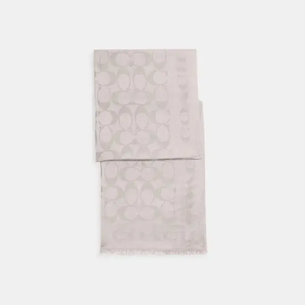 COACH Signature Stole - Grey