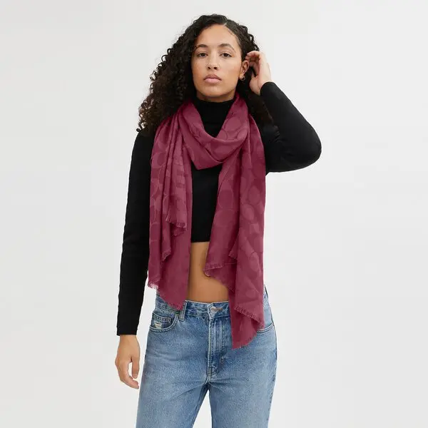 COACH Signature Stole - Merlot