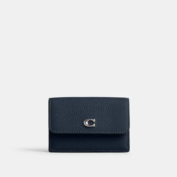 COACH® Essential Mini Trifold Wallet - Silver/dark Navy
