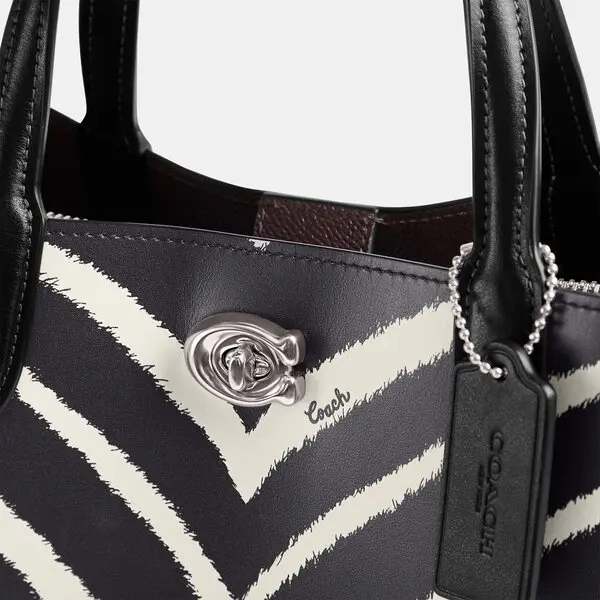 COACH Willow Tote 24 With Zebra Print