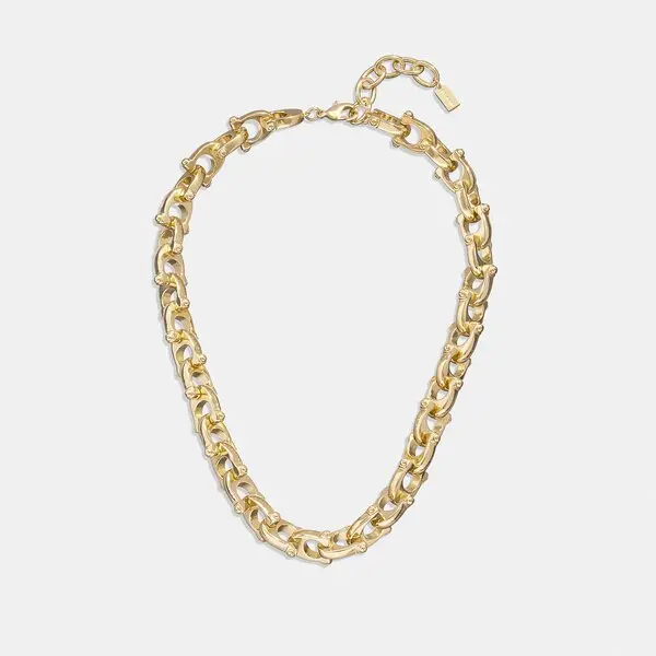 COACH Chunky Signature Chain Link Necklace - Gold