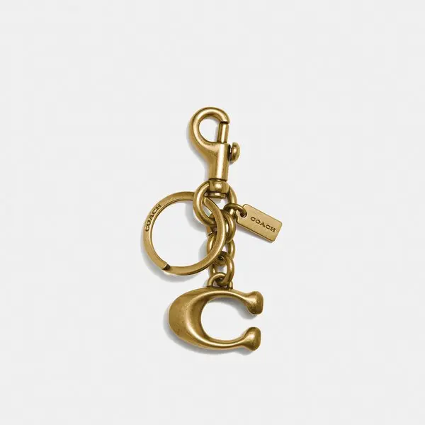 COACH Signature Bag Charm - B4/brass