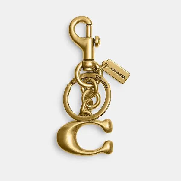 COACH Signature Bag Charm - Brass/brass
