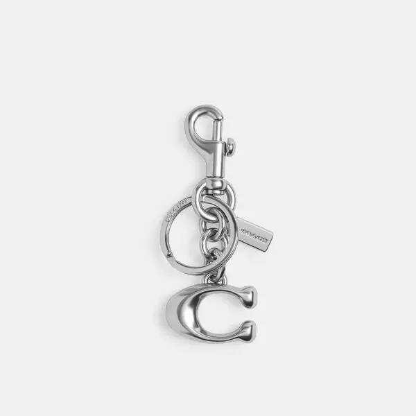 COACH Signature Bag Charm - Silver