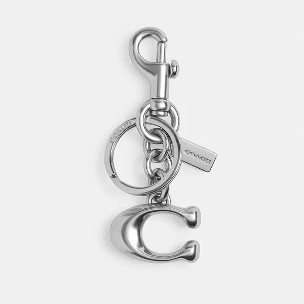 COACH Signature Bag Charm - Silver