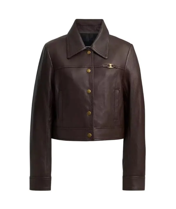 Coach - Heritage C Snap-Front Leather Jacket