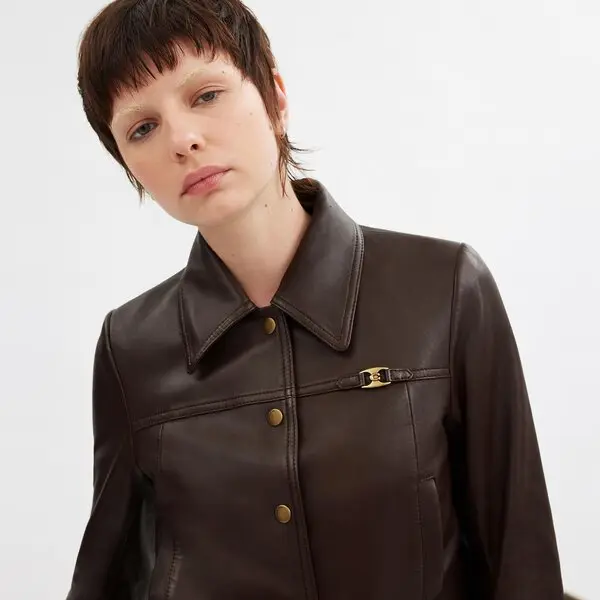 Coach - Heritage C Snap-Front Leather Jacket