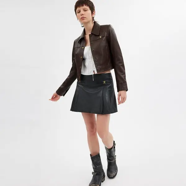 Coach - Heritage C Snap-Front Leather Jacket