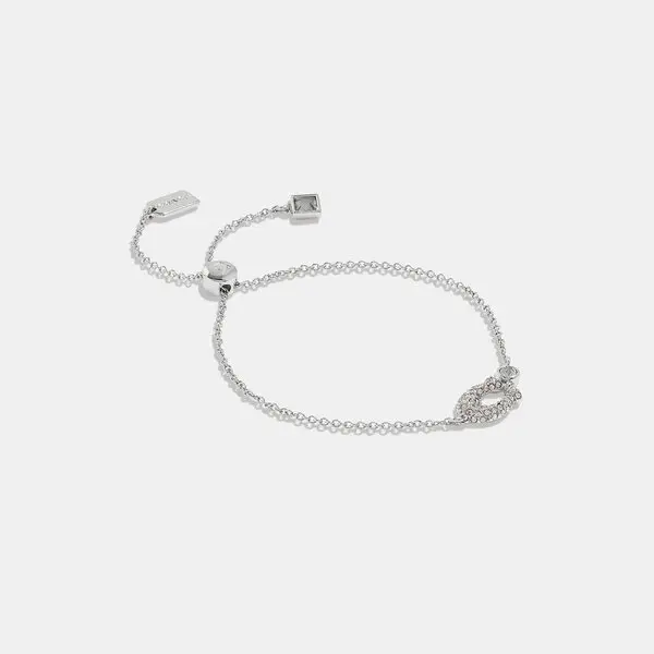 COACH Signature Pavé Slider Bracelet - Silver/clear
