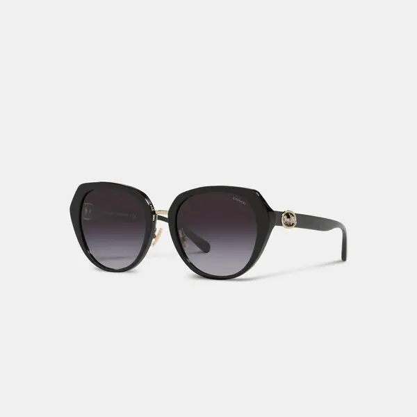 Coach Black Oversized Round Sunglasses Maxi Sculpted C Oversized Round Sunglasses | Eyewear | Coach  main image 2