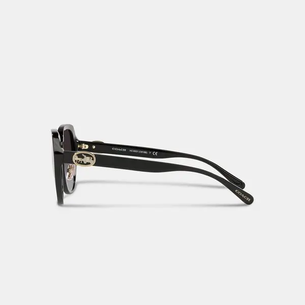 Coach Horse And Carriage Oversized Round Sunglasses In Black  display picture 1