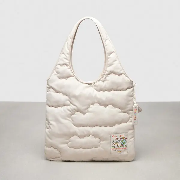 COACHTOPIA Loop Flat Tote With Quilting - Cloud/cloud