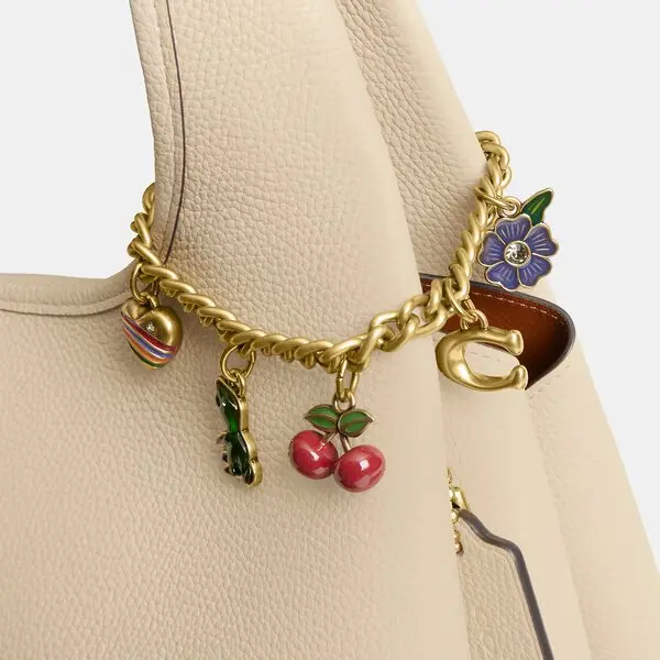 COACH Motif Chain Bag Charm - Brass/multi
