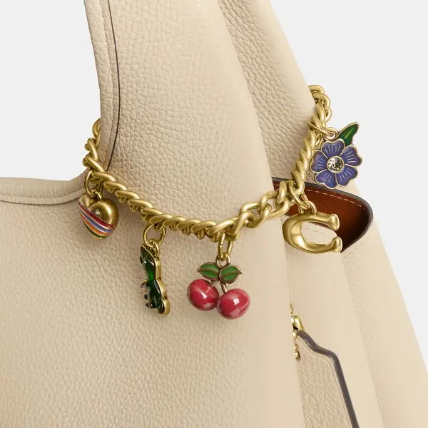 COACH® Motif Chain Bag Charm - Brass/multi