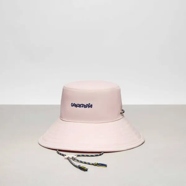 Coach Pink Bucket Hat with Cream Trim Coach | Accessories | Coach Bucket Hat Pink Size Medium  main image 4