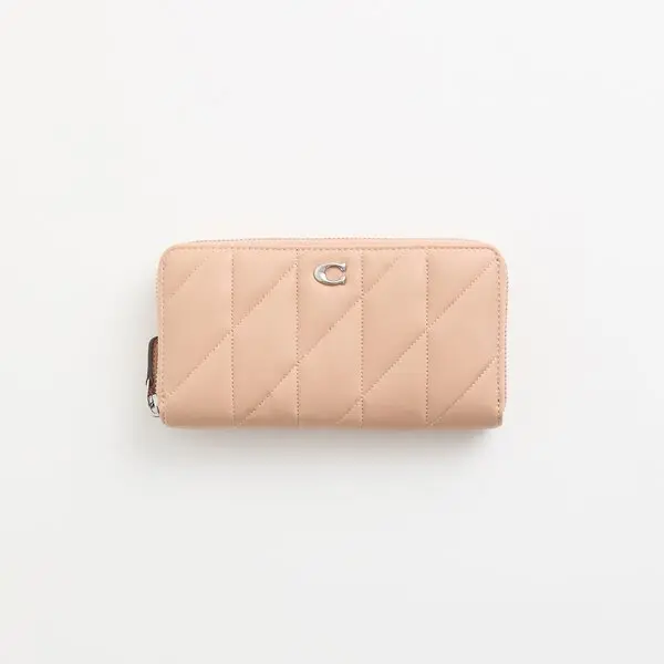 COACH Restored Accordion Zip Wallet With Pillow Quilting - Silver/buff