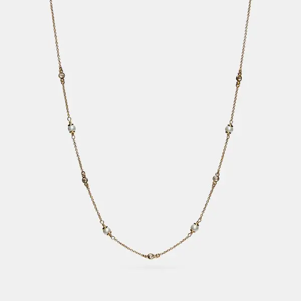 COACH® Sculpted C Pearl Necklace - Gold