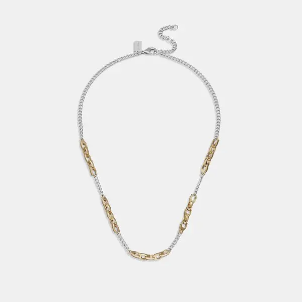 COACH Signature Mixed Chain Necklace - Gold/silver