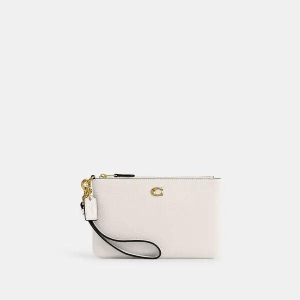 COACH Wristlet - Brass/chalk