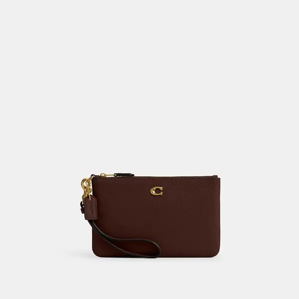 COACH Wristlet - Brass/maple