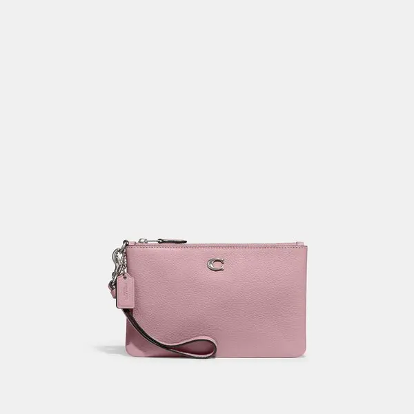 COACH Wristlet - Silver/faded Purple