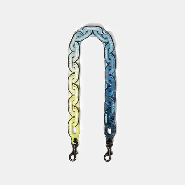 COACH Leather Covered Short Chain Strap