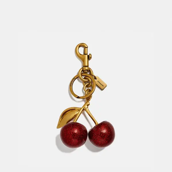 COACH Cherry Bag Charm - Brass/red Apple