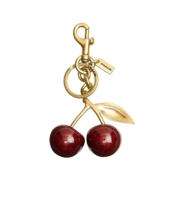 COACH Cherry Bag Charm - Brass/red Apple