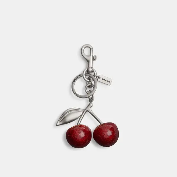 COACH Cherry Bag Charm - Silver/red Apple