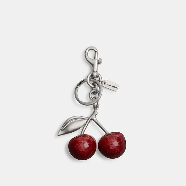 COACH Cherry Bag Charm - Silver/red Apple