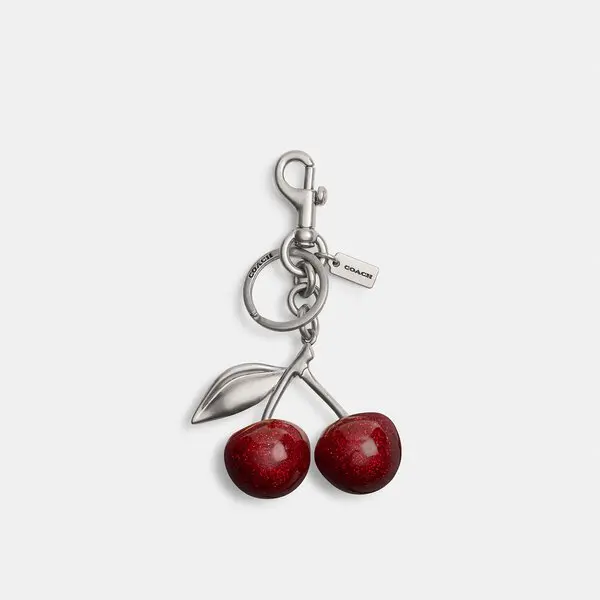 COACH Cherry Bag Charm - Silver/red Apple