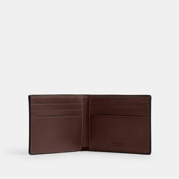 COACH Slim Billfold Wallet In Signature Canvas - Maple