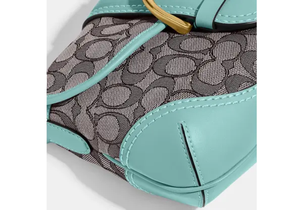 Coach Soho Bag In Signature Jacquard Brass/Faded Blue Editorialist