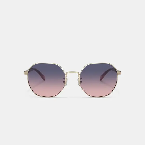 COACH Metal Hexagon Sunglasses - Purple/pink