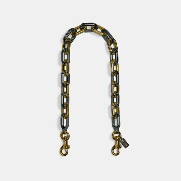 COACH Link Chain Strap - Brass/pewter