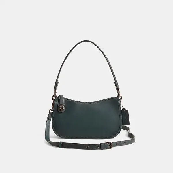 COACH Restored Swinger Bag - Pewter/forest