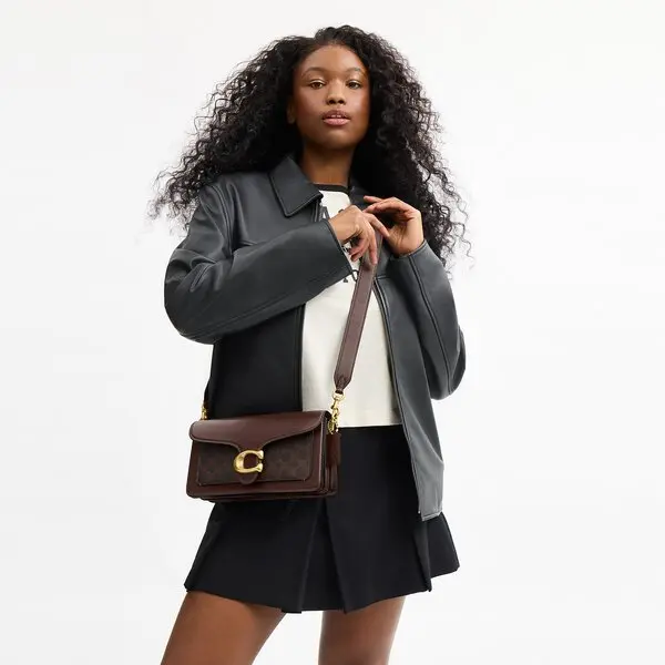 COACH Tabby Shoulder Bag 26 In Signature Canvas - Brass/maple